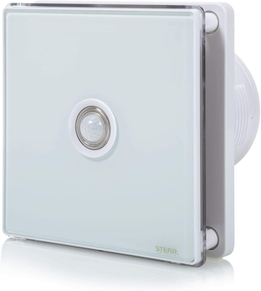STERR - Bathroom Extractor Fan with LED Backlight and PIR Sensor 100 mm ...