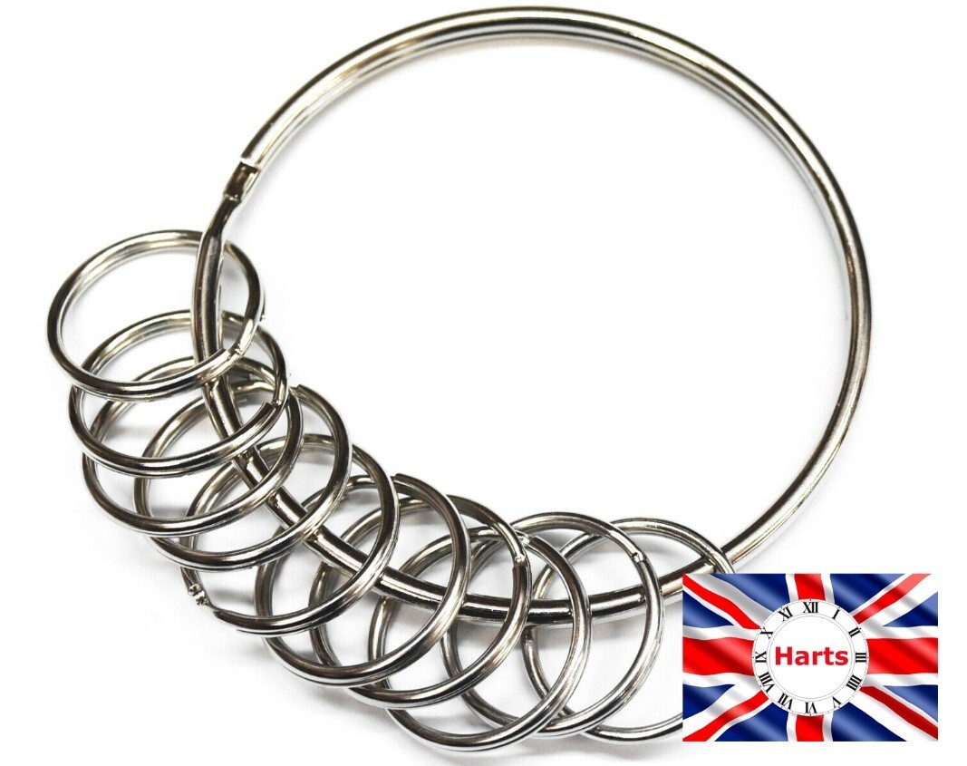 Jailers Keyrings Heavy Duty Nickel Plated Split Key Rings 1 x 58mm, 10 ...