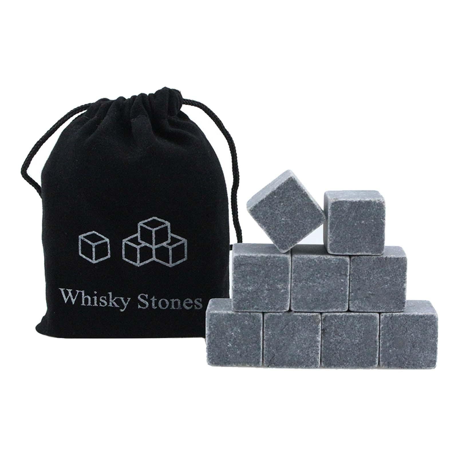 9Pcs Whiskey Stones Reusable Ice Cubes Refreezable Gift Set Marble Ice ...