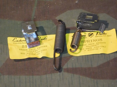 Panhead Rear Brake Shoe Springs And Retaining Clips. 58 - 62 | eBay