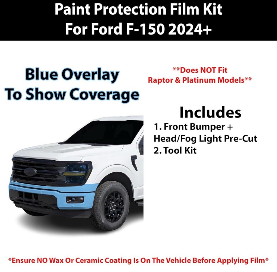 Ford F150 2024+ Front Bumper PPF PreCut 3M Paint Protection Film Kit | eBay