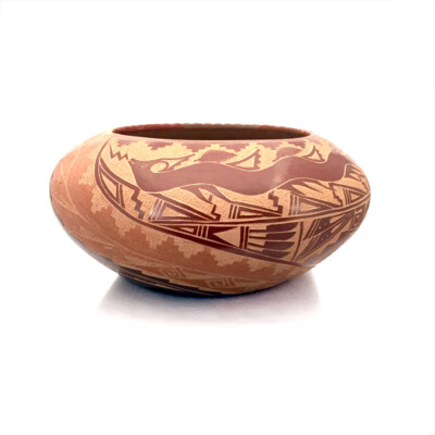 Vangie Tafoya Handmade Serpent Jemez Pottery Red Bowl 10" Diameter | eBay
