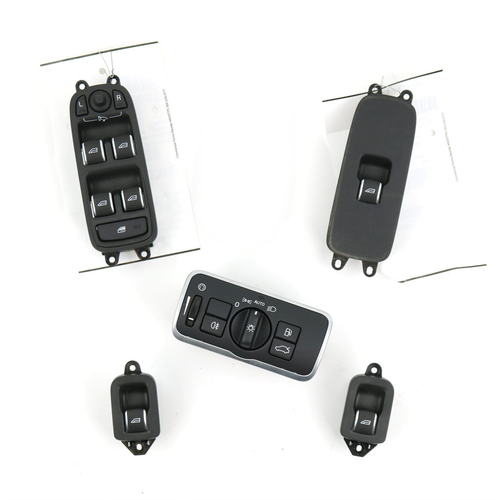 Set of 5 Black Front/Rear Power Window Switches w/Headlight Switch for ...