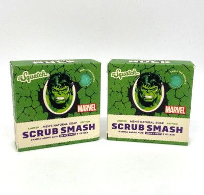 Dr Squatch Marvel Hulk Scrub Smash Limited Edition Soap - 2 Bars ...