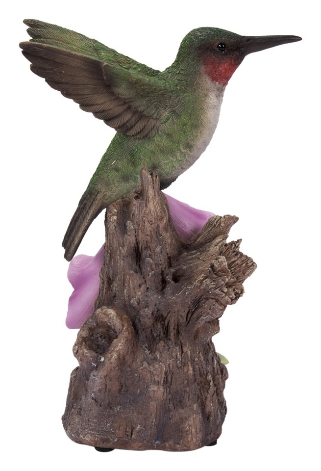 Motion Activated Bird Statue on Stump Life Like Home Tabletop Decor | eBay
