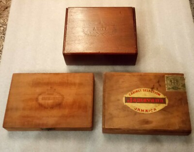 Vintage Empty Wooden Cigar Boxes A Set Of 3 | eBay UK