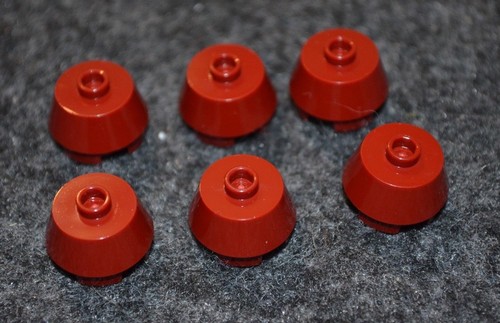 (6) 2x2 Dark Red Rounded Tapered Round Brick Bricks ~ Lego ~ NEW | eBay