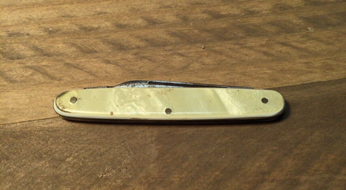 Vintage KENT NY CITY 2 Blade Yellowish Shell or Plastic Knife For Parts ...