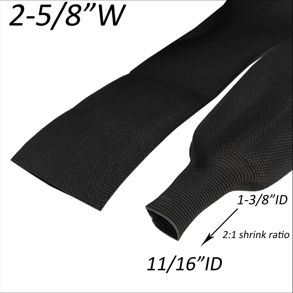 Heat Shrink Fabric Tubing Braided Sleeving 2:1 Cable Sheathing Wire ...