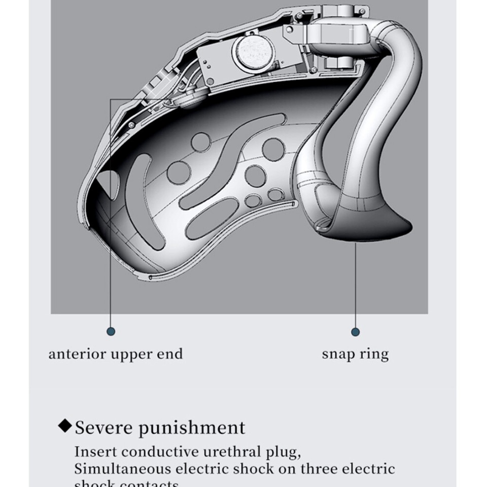 QIUI Bluetooth Male Chastity Device APP Remote Control Cage Ring ...