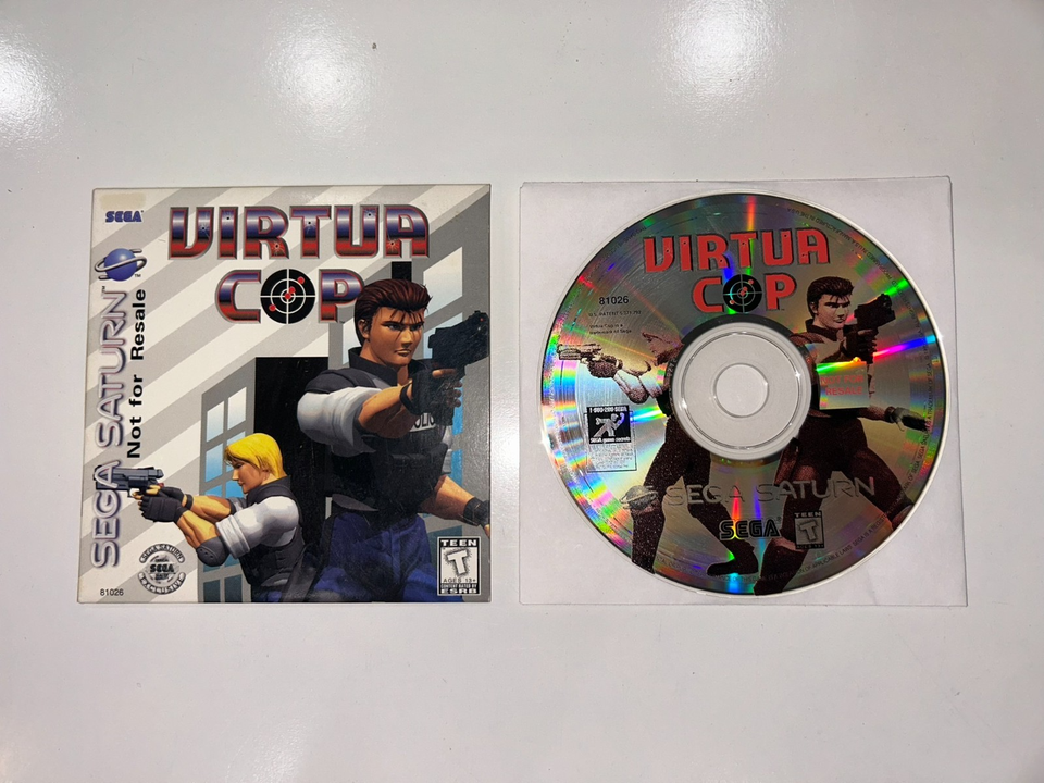Virtual Cop (Sega Saturn) NM + Saturn Light Gun Controller Tested Clean ...