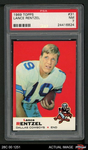 1969 Topps #31 Lance Rentzel Cowboys RC Oklahoma PSA 7 - NM | eBay