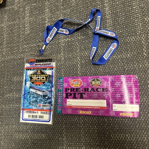 MAY 26,2012 Charlotte NASCAR HISTORY 300 PIT PASS Ticket WITH MORE | eBay