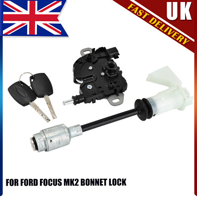 BONNET RELEASE LOCK LATCH 1343577 FOR FORD FOCUS MK2 REPAIR SET KIT ...