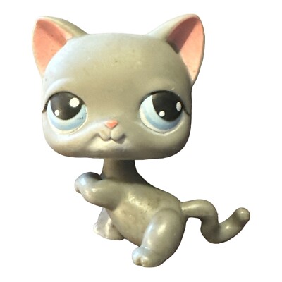SHORTHAIR GREY CAT #74 - Authentic Littlest Pet Shop - Hasbro LPS | eBay