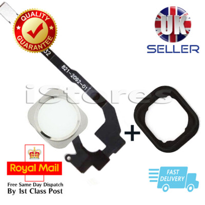 Apple iPhone 5S & SE home Main Menu Button Flex Ribbon Cable White ...