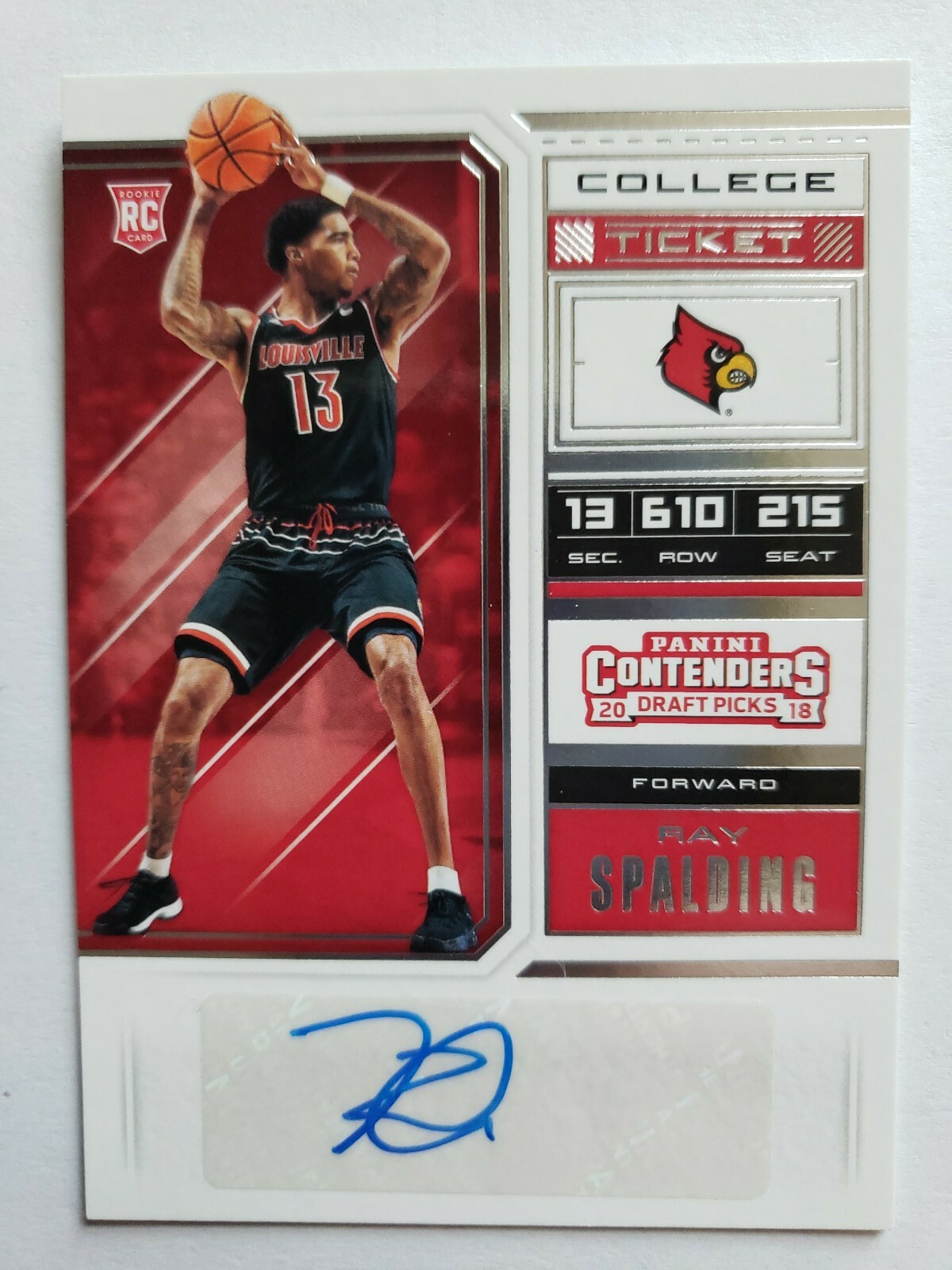 2018 Panini Contenders Draft Picks - College Ticket Ray Spalding #113 ...