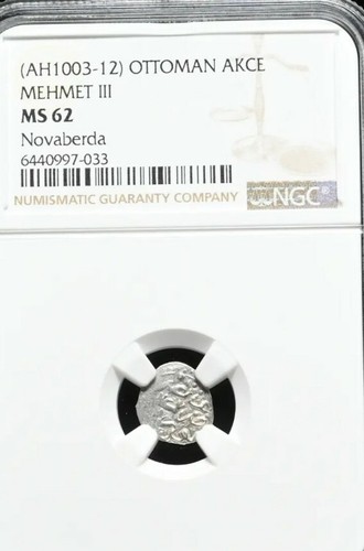 Mehmet III, AH 1003-1012. Silver Akce, Ottoman Empire. Novaberda mint ...