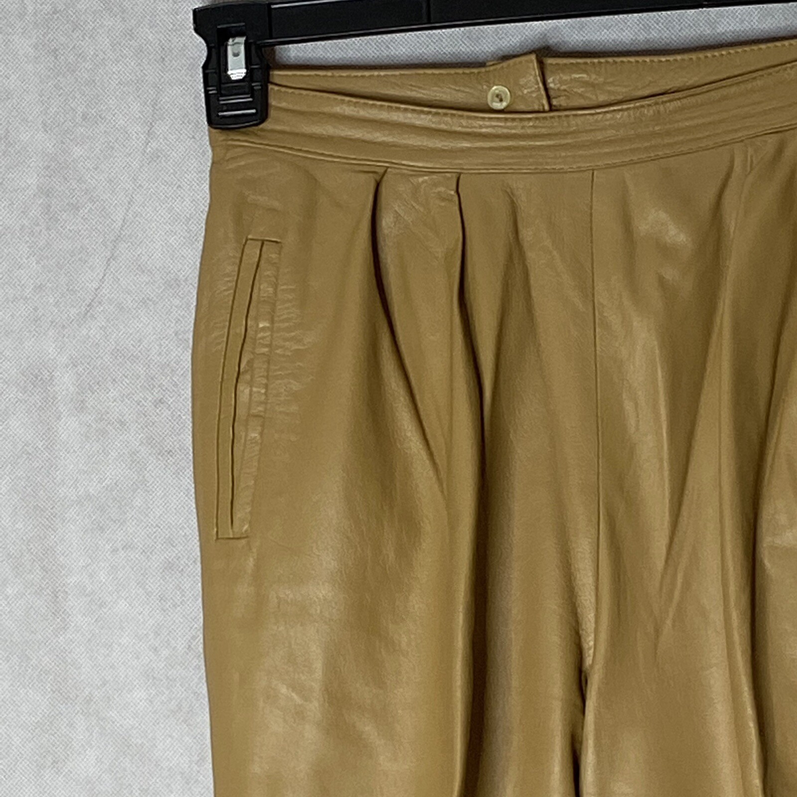 LILLIE RUBIN Tan Leather Pants Size 8 High Rise 80s Vintage | eBay
