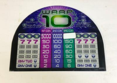 IGT 19" S2000 round top glass "Warp 10" 3 coin | eBay