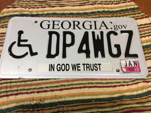 2013 Georgia License Plate Whitfield Handicapped Disabled Wheelchair ...
