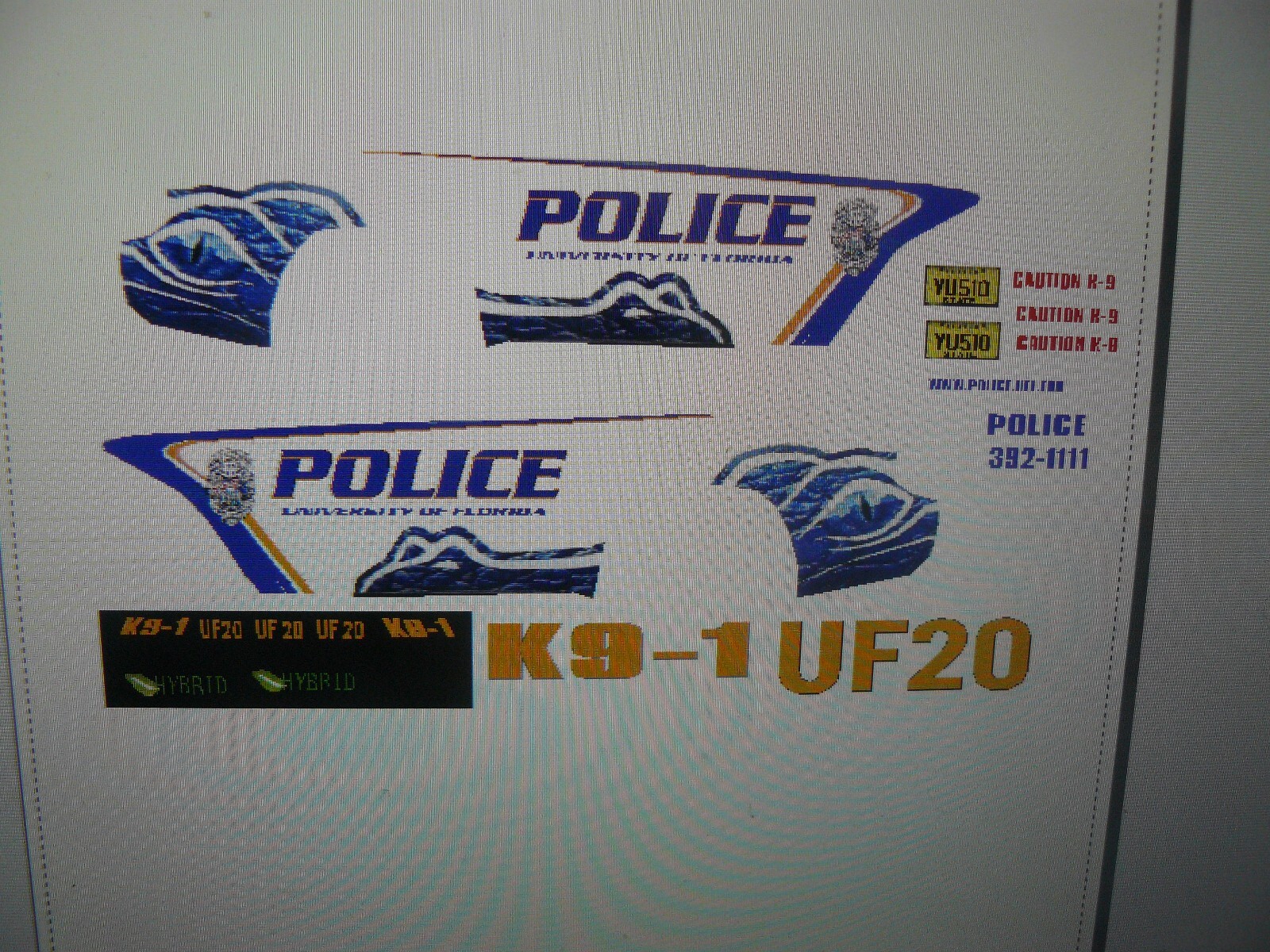 University of Florida Police Vehicle Decals BLUE GATOR 1:64 two for one ...