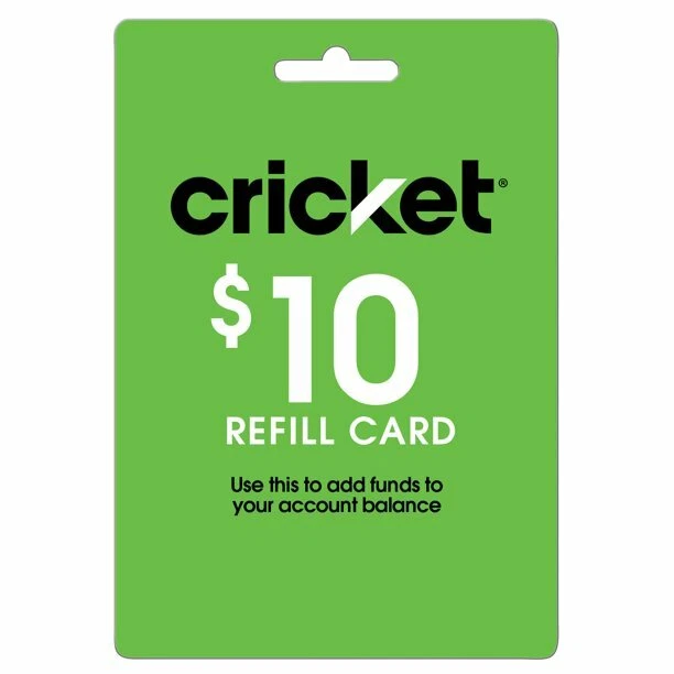 CRICKET WIRELESS REFILL CARD FOR PREPAID SERVICE FAST DIRECT REFILL for ...