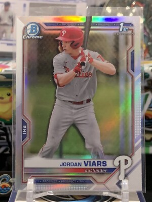 2021 1st Bowman Chrome Refractor BDC132 Jordan Viars Phillies Baseball ...