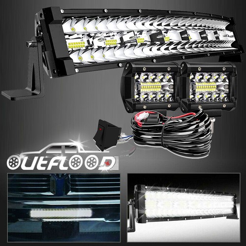 22inch LED Work Light Bar+2x4" Combo Pods Offroad Driving Lamp Truck ...