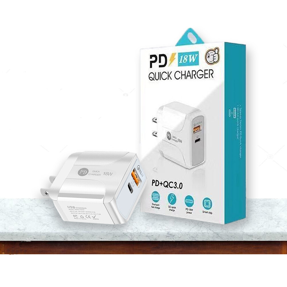 QuickCharge 3.0 Power Brick with Dual USB Ports iPhone 12 Series Type-C ...