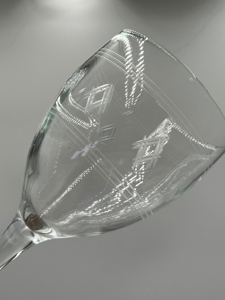 Vintage Fostoria Criss Cross Clear Wine Glass Elegant Glassware Set of ...