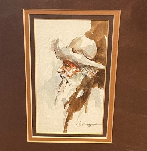 Vintage Original Art Larry Greer Watercolor Whiskey Painter Western ...