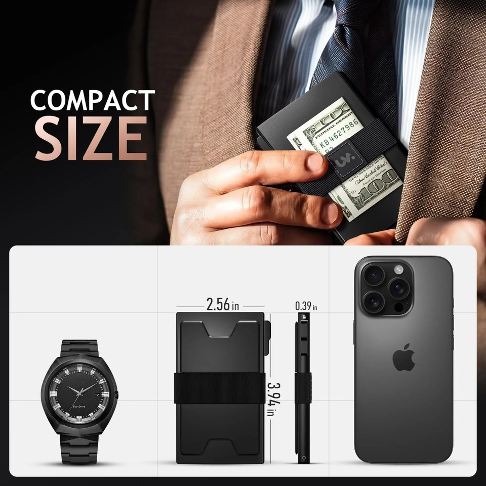 Smart Card Wallet for Men Slim: Minimalist Wallet for Men - Rfid ...