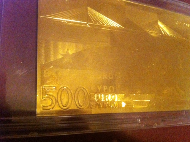 Golden 500 EURO-European Union NOTE 2002- 24 KT GOLDEN- BILLS MONEY ...
