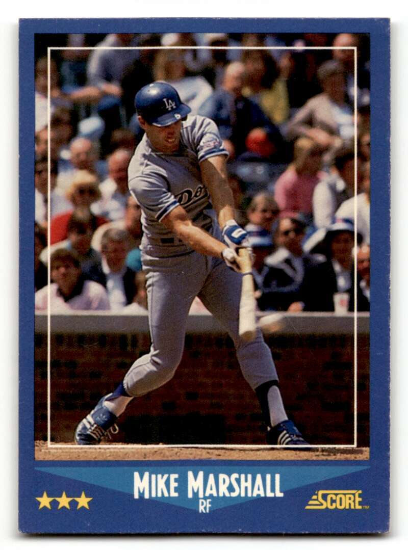 1988 Score #135 Mike Marshall Los Angeles Dodgers Baseball Cards EX/ ID ...