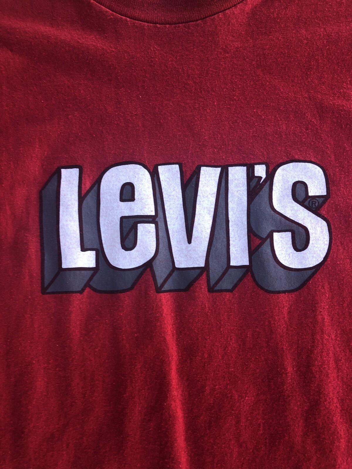 Classic 2000s Levi’s Bright Lettering Graphic Red T S… - Gem