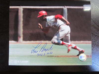 Lou Brock Autograph / Signed 8 X 10 Photo St. Louis Cardinals 3023 Hits ...