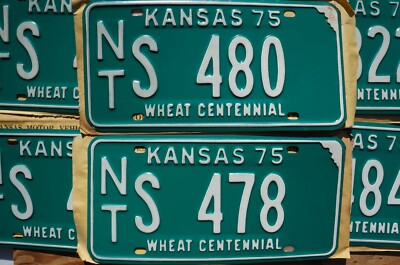 ONE or MORE 1975 KANSAS - WHEAT CENTENNIAL License Plate - UNISSUED | eBay