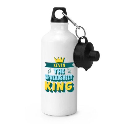 Personalised The Spreadsheet King Sports Water Bottle Dad Fathers Day ...
