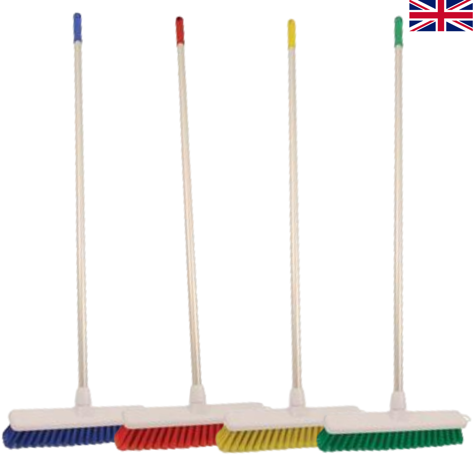 Colour Coded Food Hygiene Brush Head Handle Soft Indoor Broom Sweeping ...