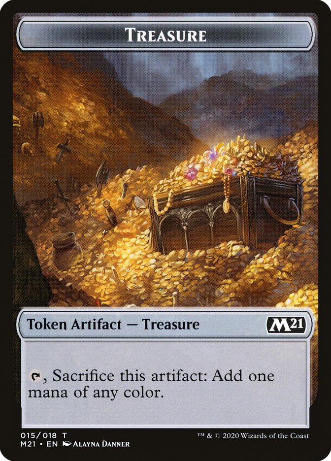 Soldier (005) // Treasure (015) Foil Token Core Set 2021 M21 MTG Magic ...