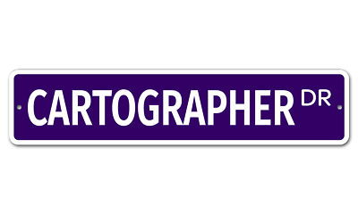 5554 SS Cartographer 4" x 18" Novelty Street Sign Aluminum | eBay