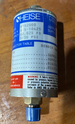 Heise ATS2000 0-30 PSI Transducer NIB W CALIBRATION CERTIFICATION ...