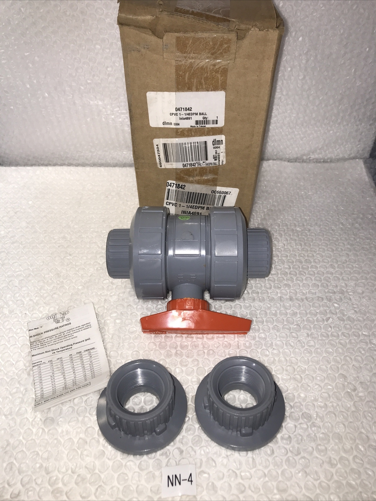 ** New Nibco U51TB E Ball Valve 1-1/4”Corzan tm CPVC EPOM# | eBay