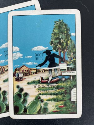 Vintage Standard Deck Souvenir Boot Hill Dodge City Kansas Playing ...