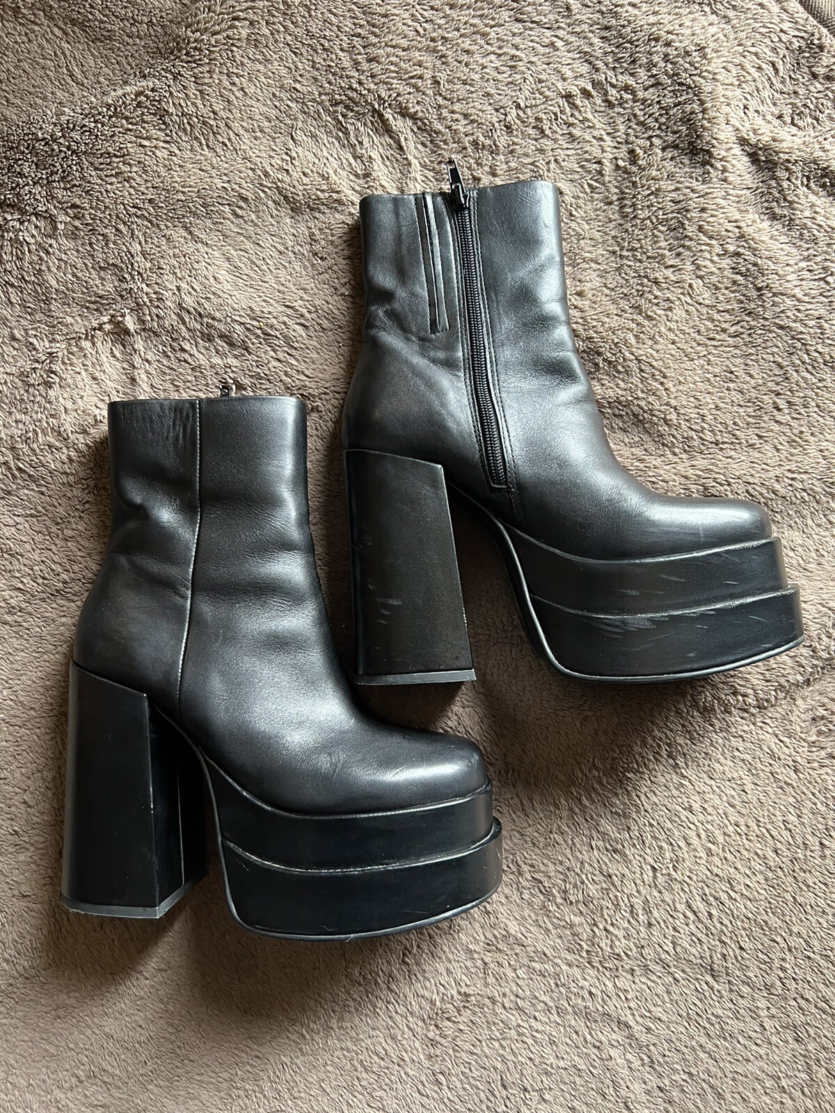 Steve Madden Womens Black Cobra Leather Platform 5" H… - Gem