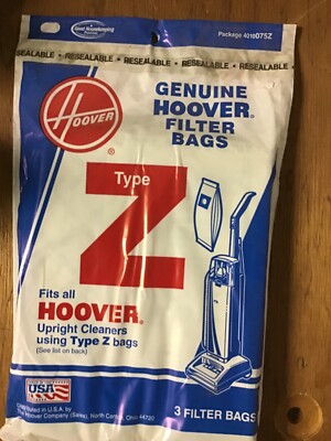 Hoover Vacuum Bags Style Z OEM 3/pk # 4010075Z | eBay