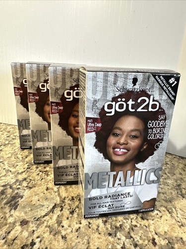 Schwarzkopf Got2B Metallics Permanent Hair Color, M65 Ultra Deep Red ...