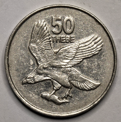 Botswana 2001 50T (Fifty Thebe) African Fish Eagle standard circulation ...