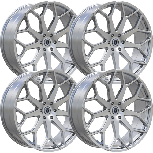 (Set-4) Borghini BW28 24x8.5 5x114.3/5x4.5 35mm Chrome Wheels Rims 24 ...